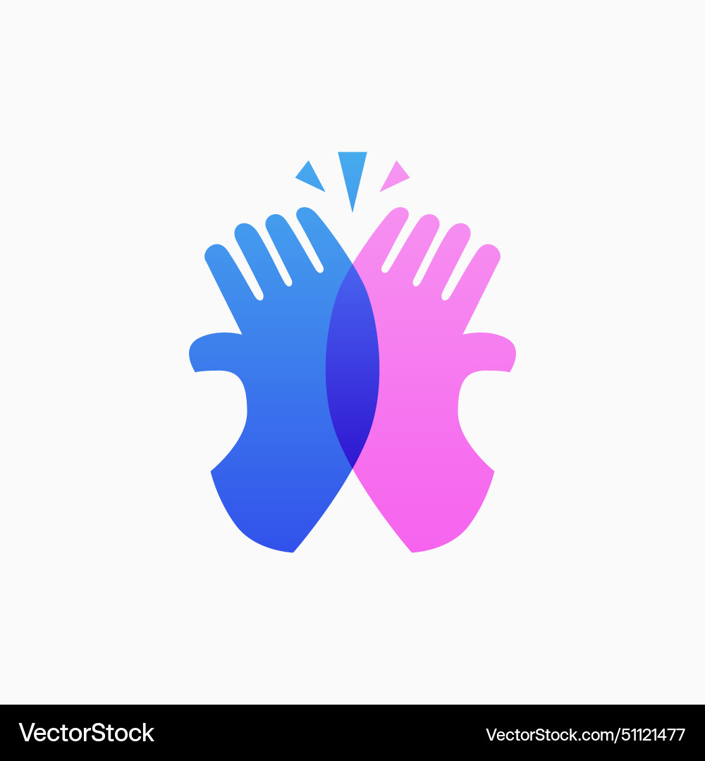 High five toss hand logo icon Royalty Free Vector Image