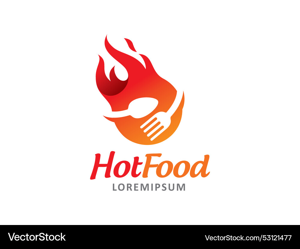 Hot food logo symbol or icon template Royalty Free Vector