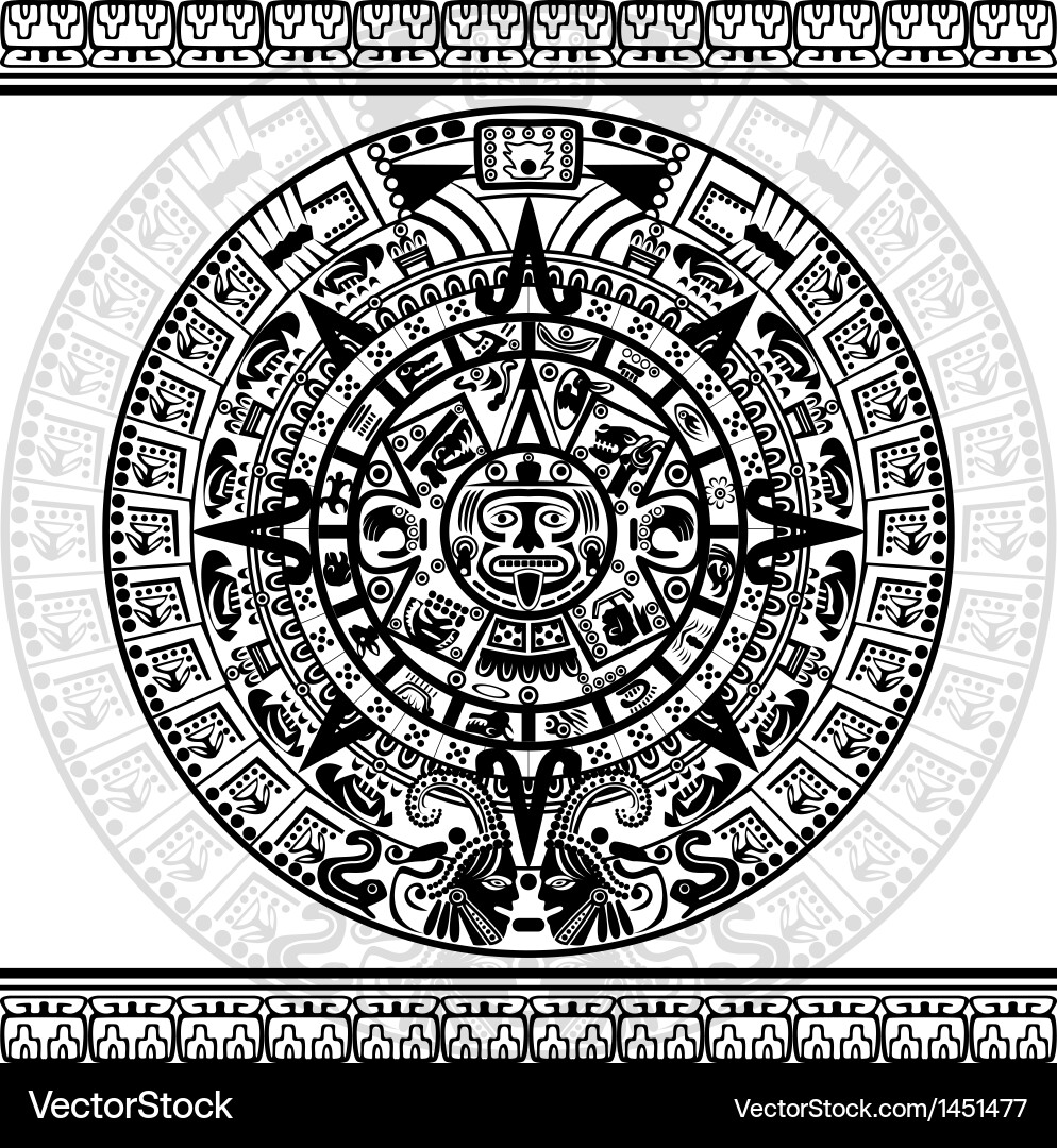 Mayan Calendar Symbolism Royalty Free Vector Image