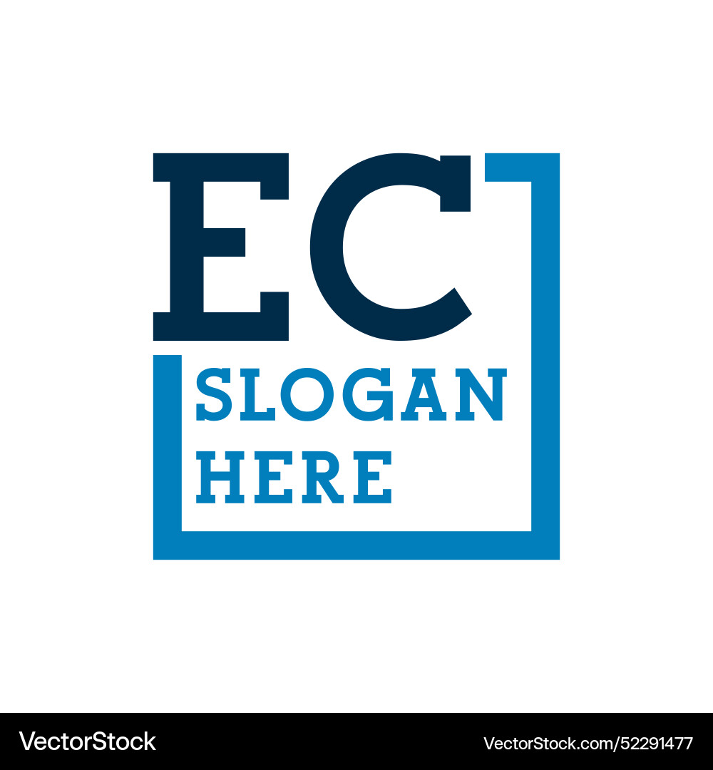 Minimal initials logo letters e and c ec initial Vector Image
