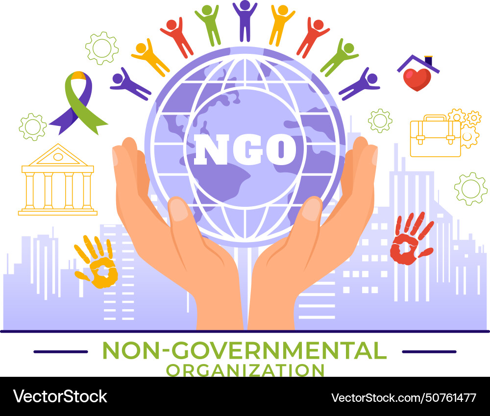 Ngo or non-governmental organization to serve Vector Image