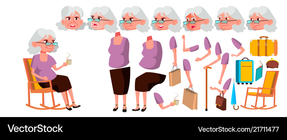 Senior Woman Portrait - Elderly Royalty Free Vector Image