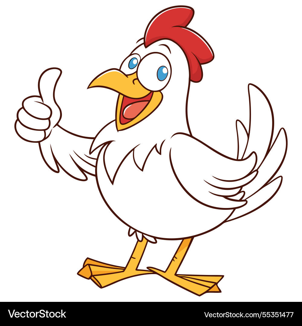 Smiling chicken character Royalty Free Vector Image
