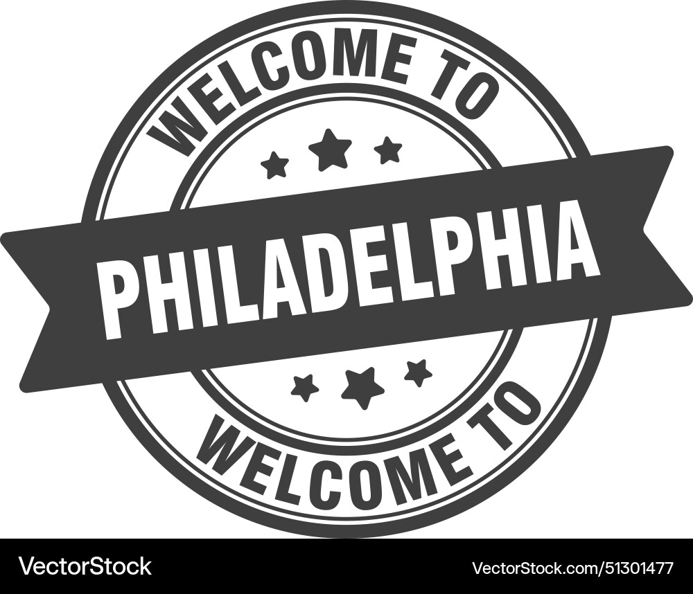 Welcome to philadelphia stamp round Royalty Free Vector