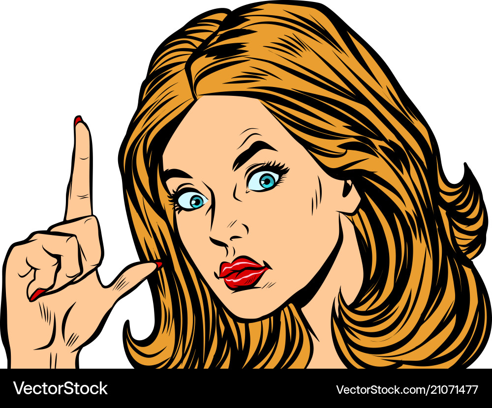 Woman attention gesture isolated on white Vector Image