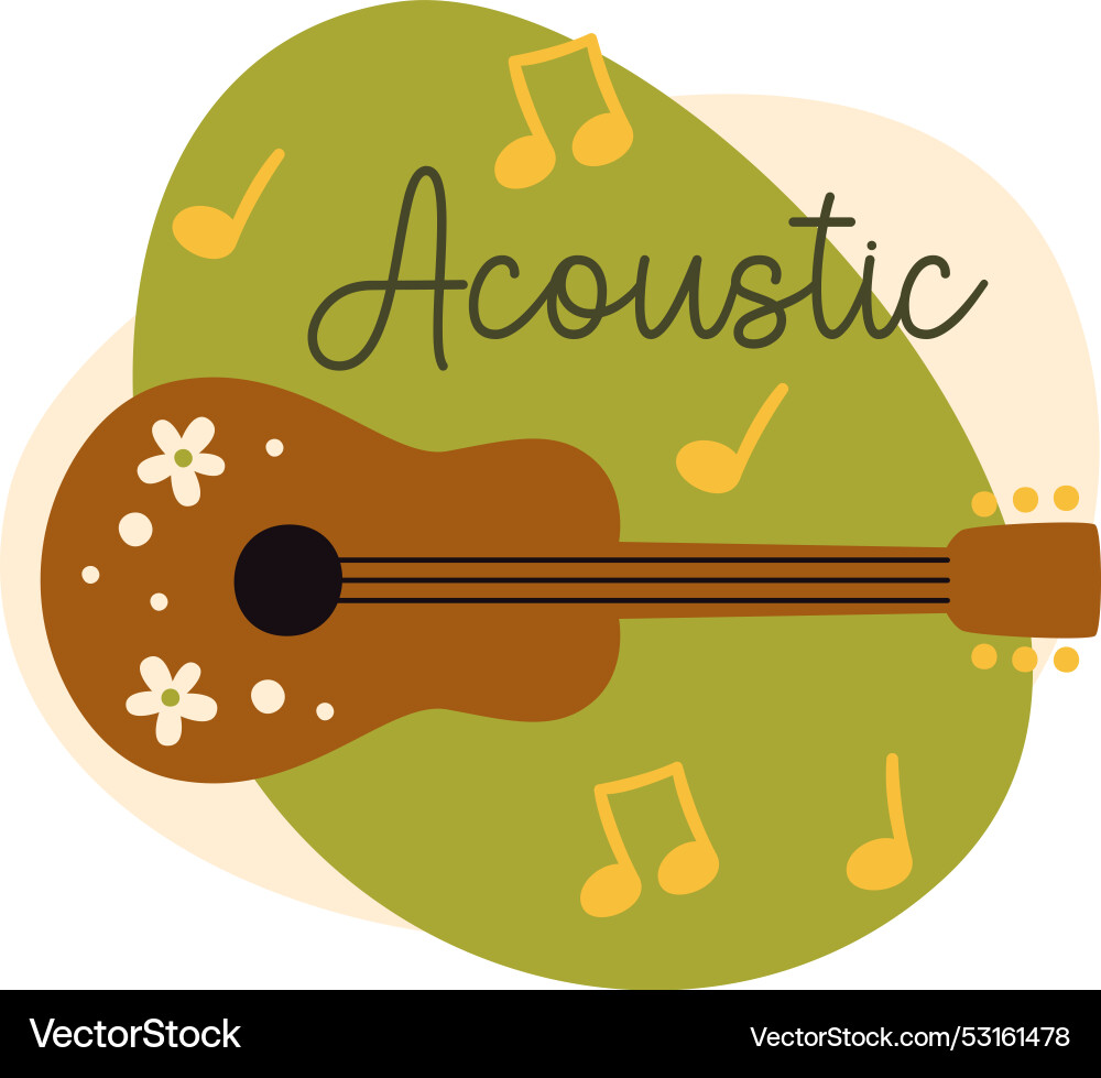 Acoustic music logo Royalty Free Vector Image - VectorStock