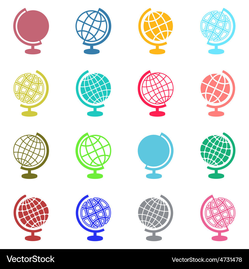 Colorful Globe Icons Royalty Free Vector Image