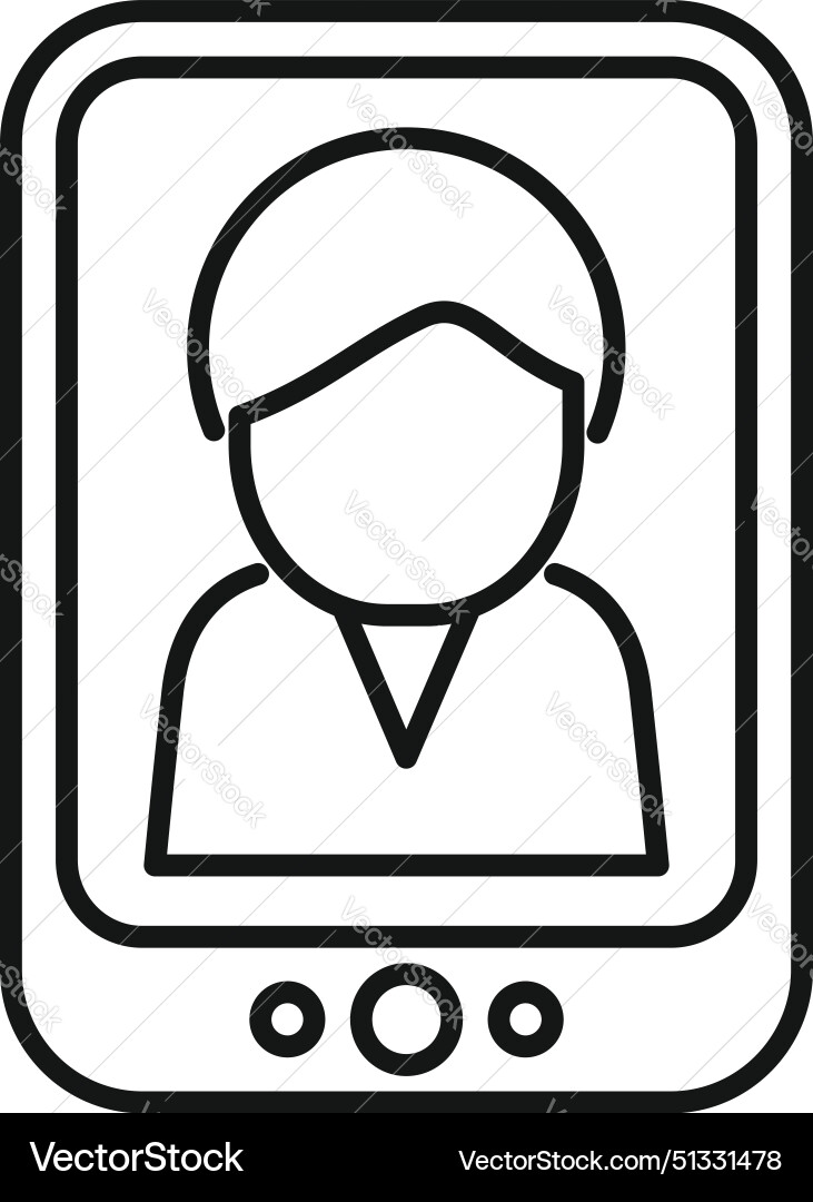 Contact icon with person outline Royalty Free Vector Image