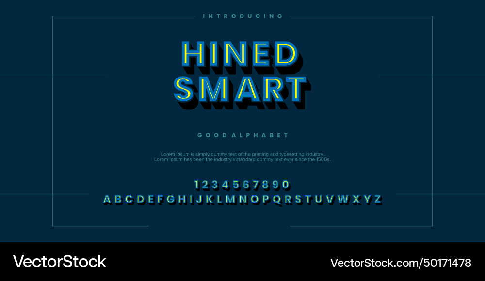 Hined smart abstract alphabet fonts typography Vector Image