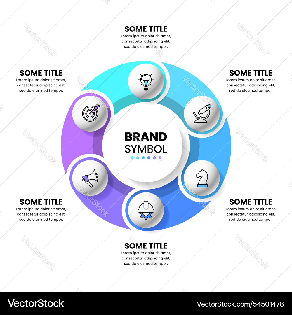 Infographic template looped circle with 6 steps Vector Image