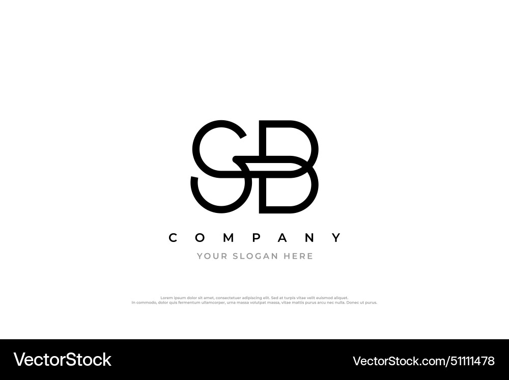 Initial letter sb logo design Royalty Free Vector Image