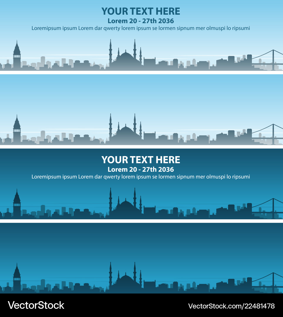Istanbul skyline event banner Royalty Free Vector Image