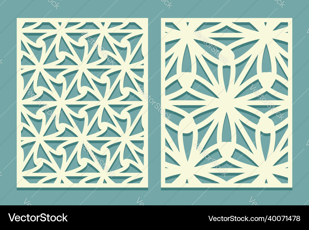 Laser cut template patterns die and metal cutting Vector Image