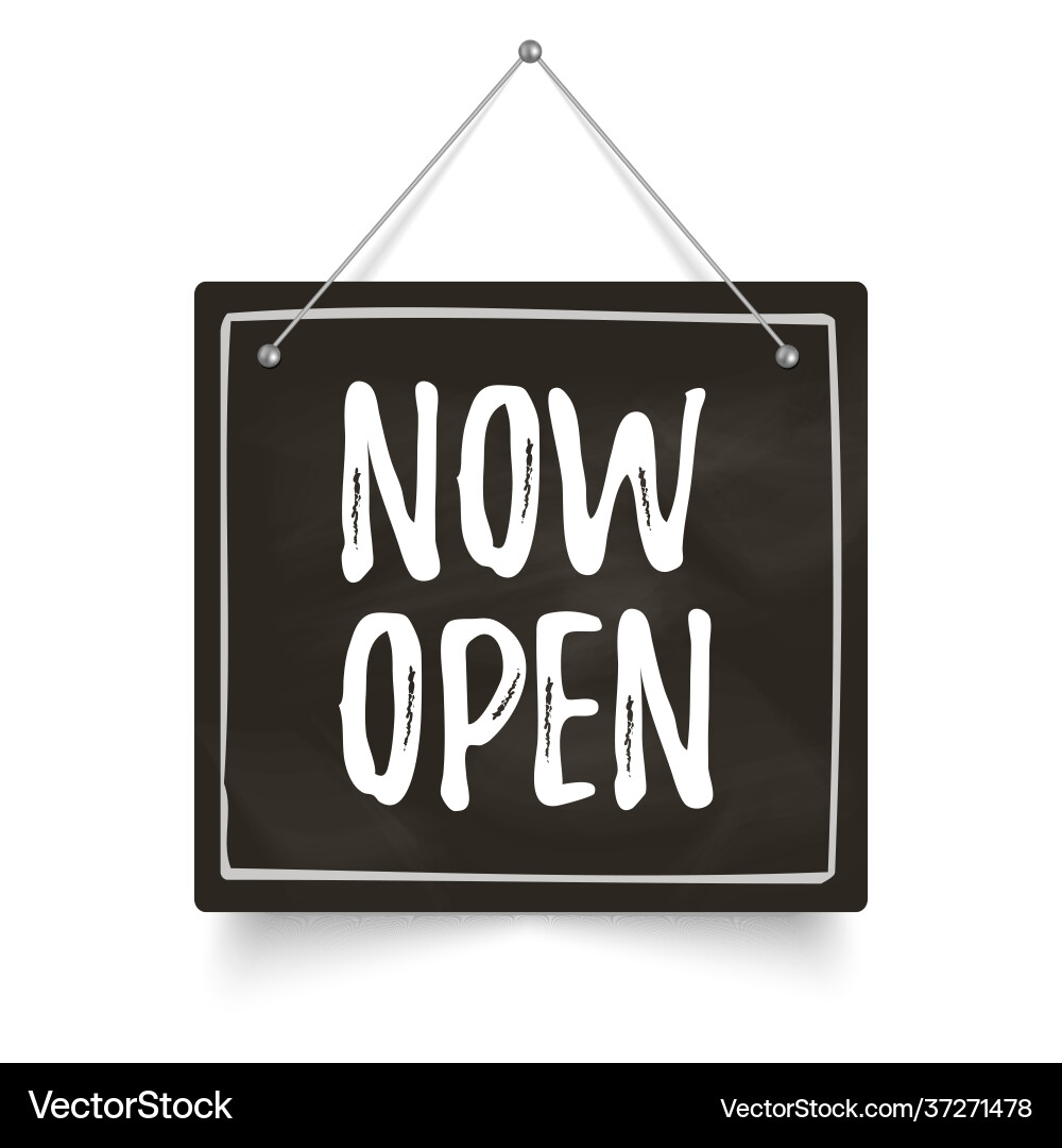 Now open signboard Royalty Free Vector Image - VectorStock