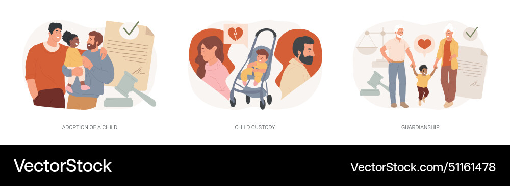 Parenting isolated concept set Royalty Free Vector Image