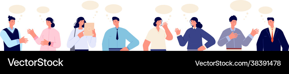 People talking characters communication group Vector Image