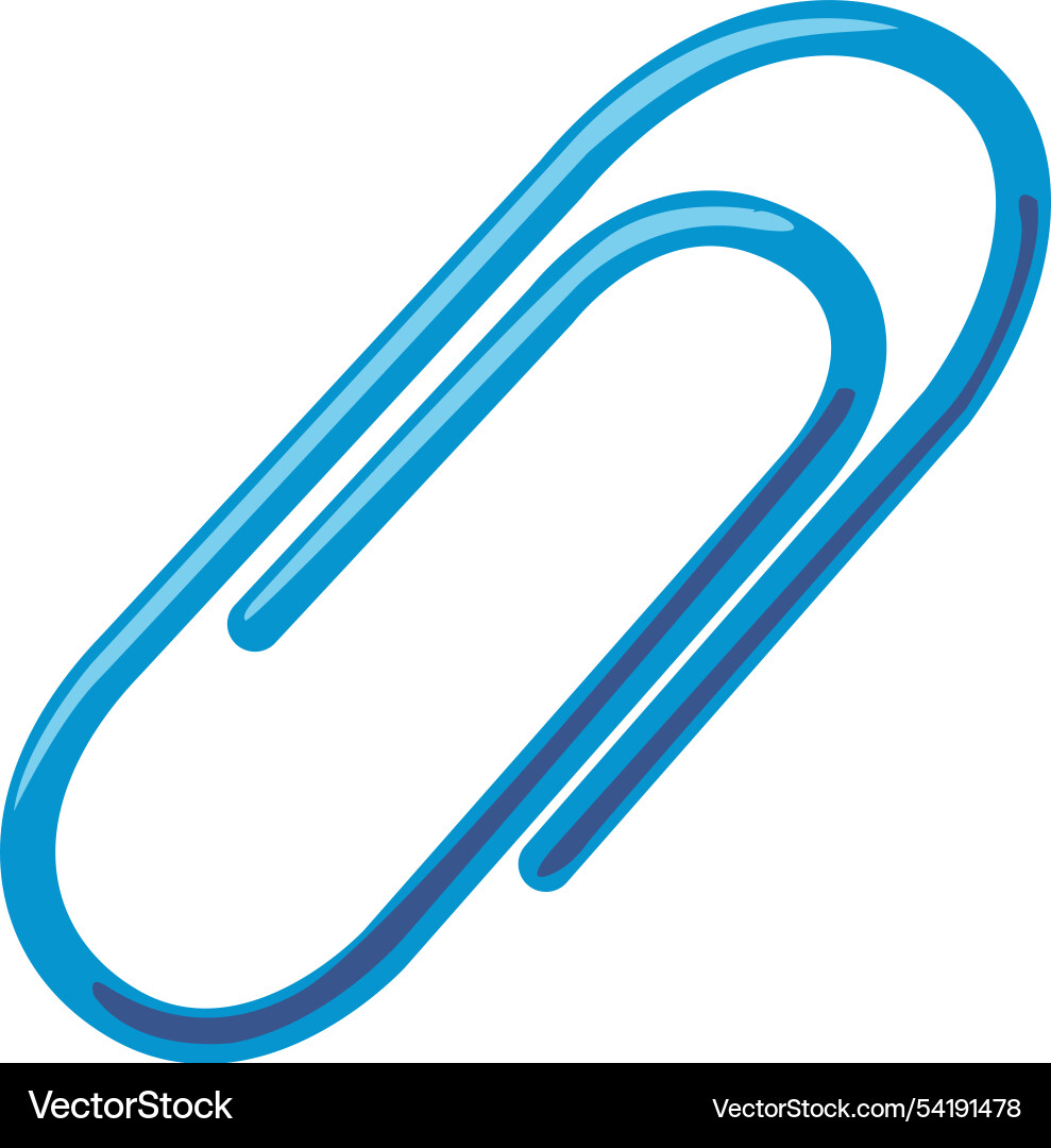 Simple blue paperclip on white background Vector Image