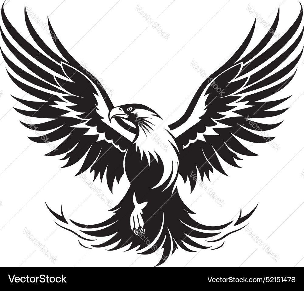 Swooping freedom eagle with skull wing span icon Vector Image