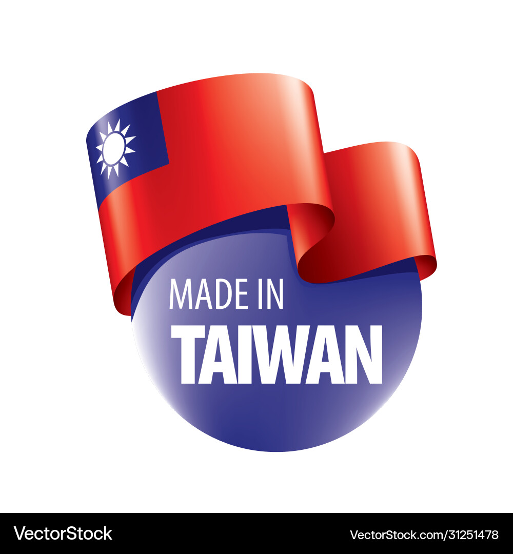 Taiwan flag on a white Royalty Free Vector Image