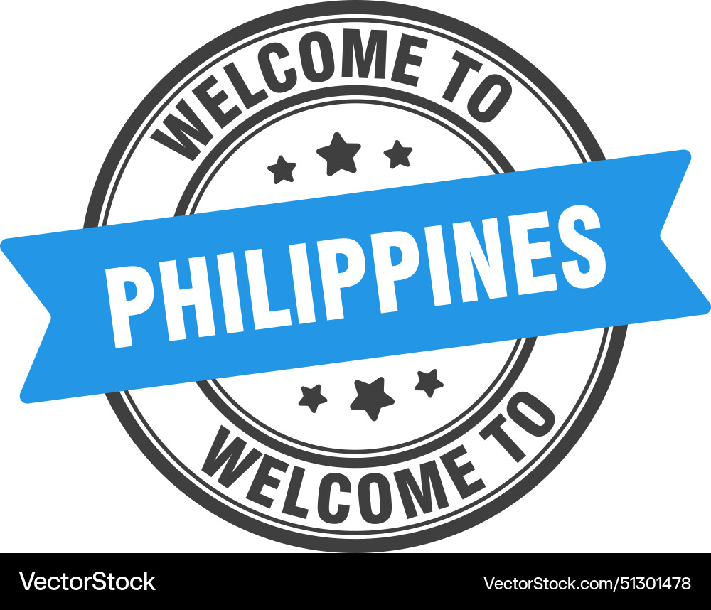 Welcome to philippines stamp round Royalty Free Vector Image