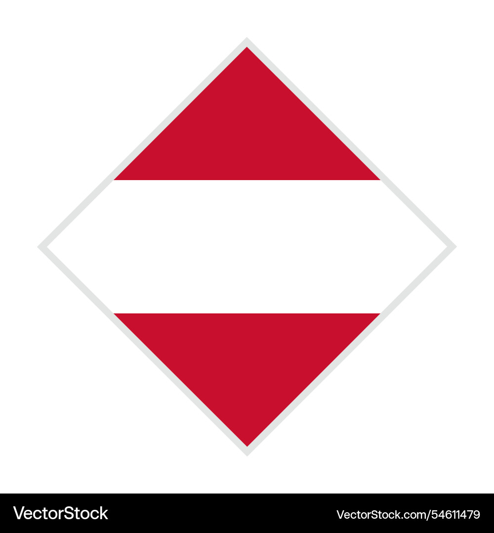 Austria flag - rhombus shape icon Royalty Free Vector Image