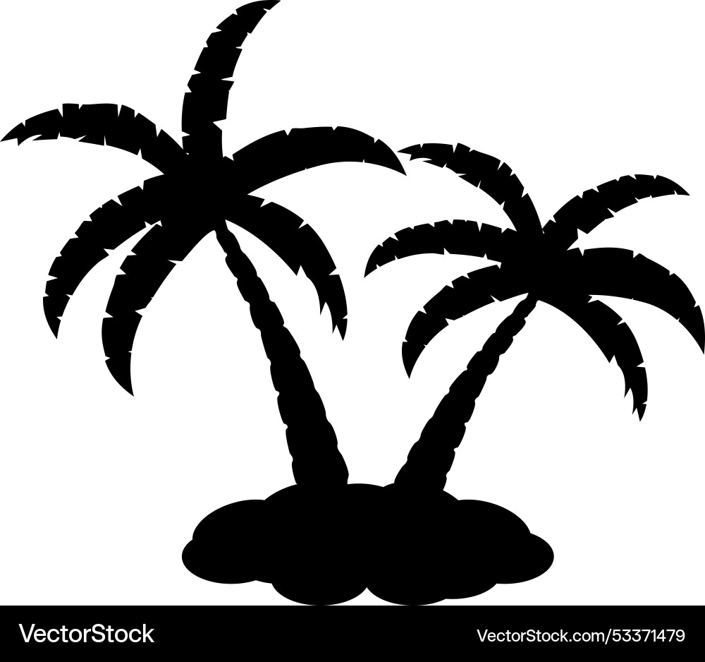 Coconut tree icon palm set Royalty Free Vector Image