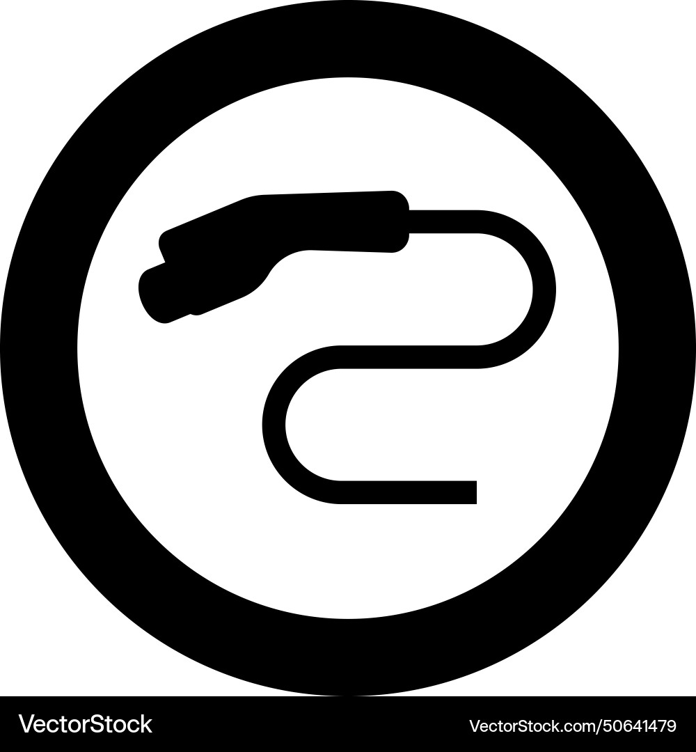 Electric car charger charging plug ev icon Vector Image