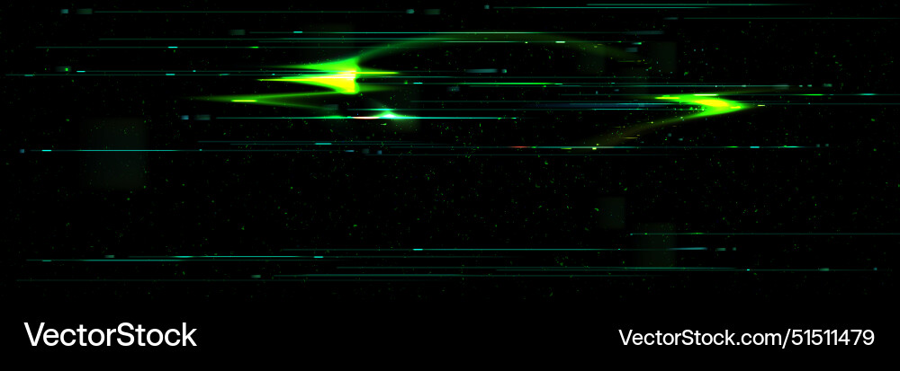Green glitch screen bg vhs tv noise effect Vector Image