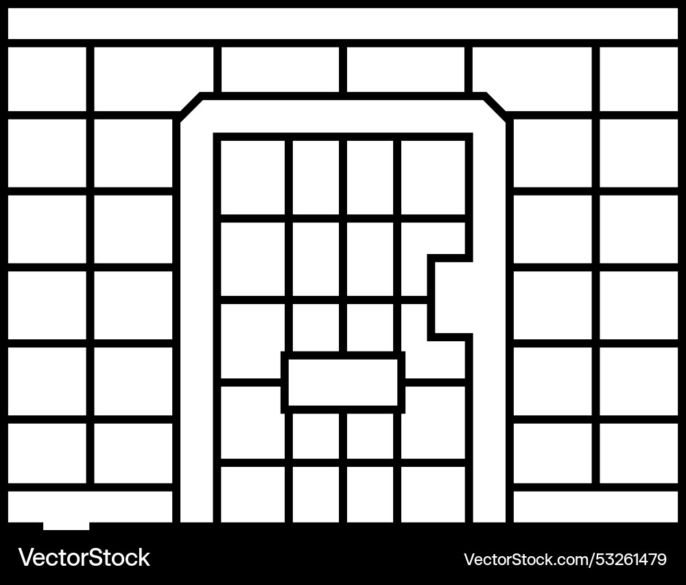 Jail cell bars crime line icon Royalty Free Vector Image