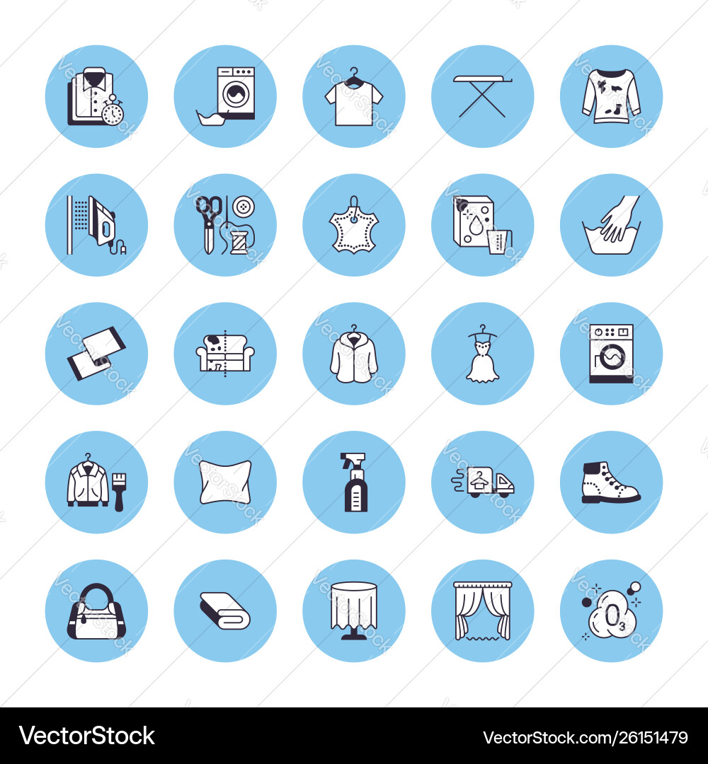 Laundry & Dry Cleaning Icons Royalty Free Vector Image