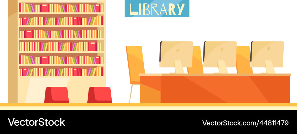 Library cartoon Royalty Free Vector Image - VectorStock