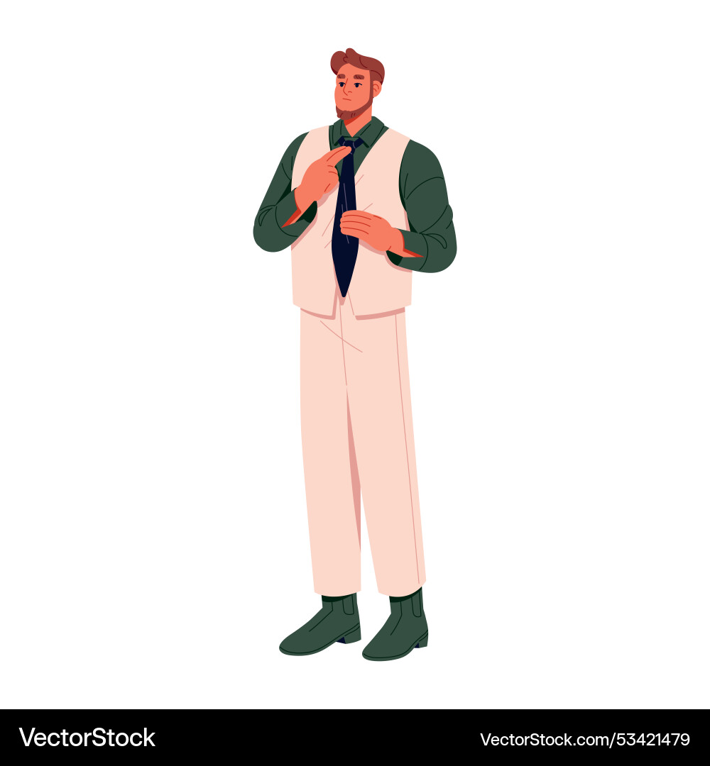 Modern businessman wearing formal costume Vector Image