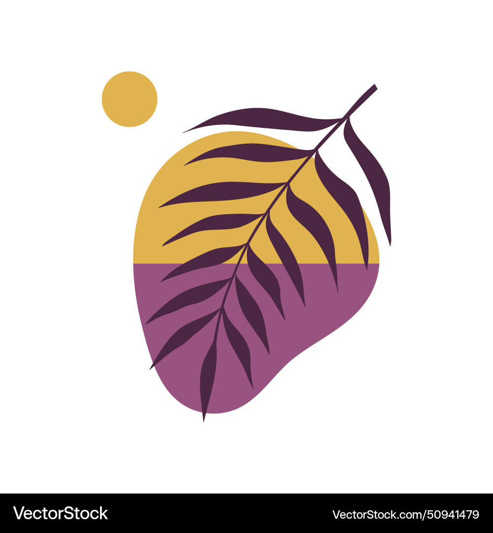 Palm leaf silhouette logo symbol sign Royalty Free Vector