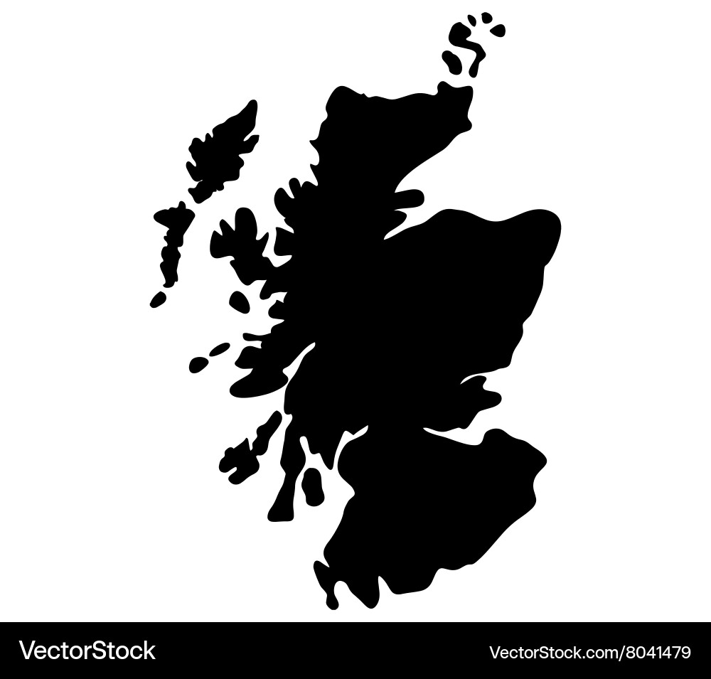 Scotland Map Outline Royalty Free Vector Image