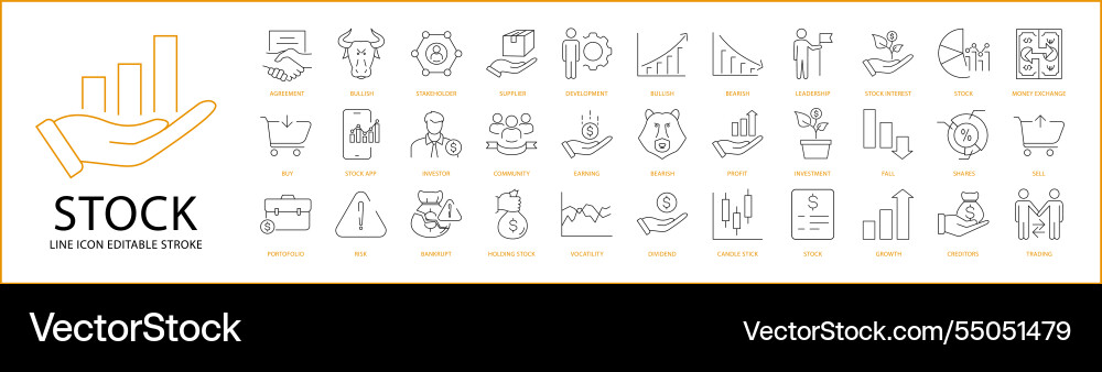 Stock icon set Royalty Free Vector Image - VectorStock