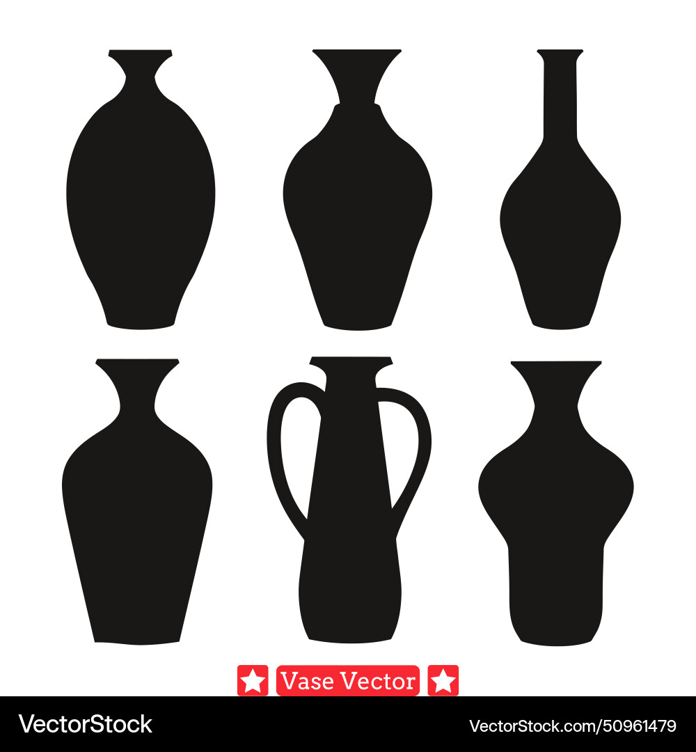 Whimsical vase collection quirky shapes for Vector Image