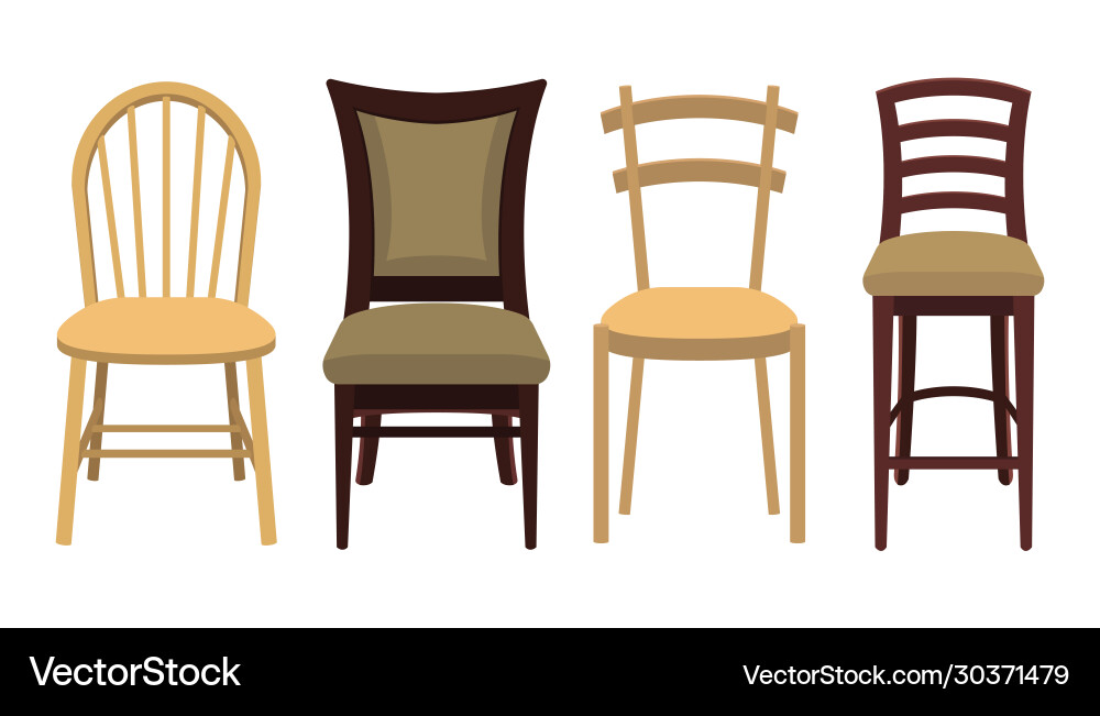 Wooden chair Royalty Free Vector Image - VectorStock