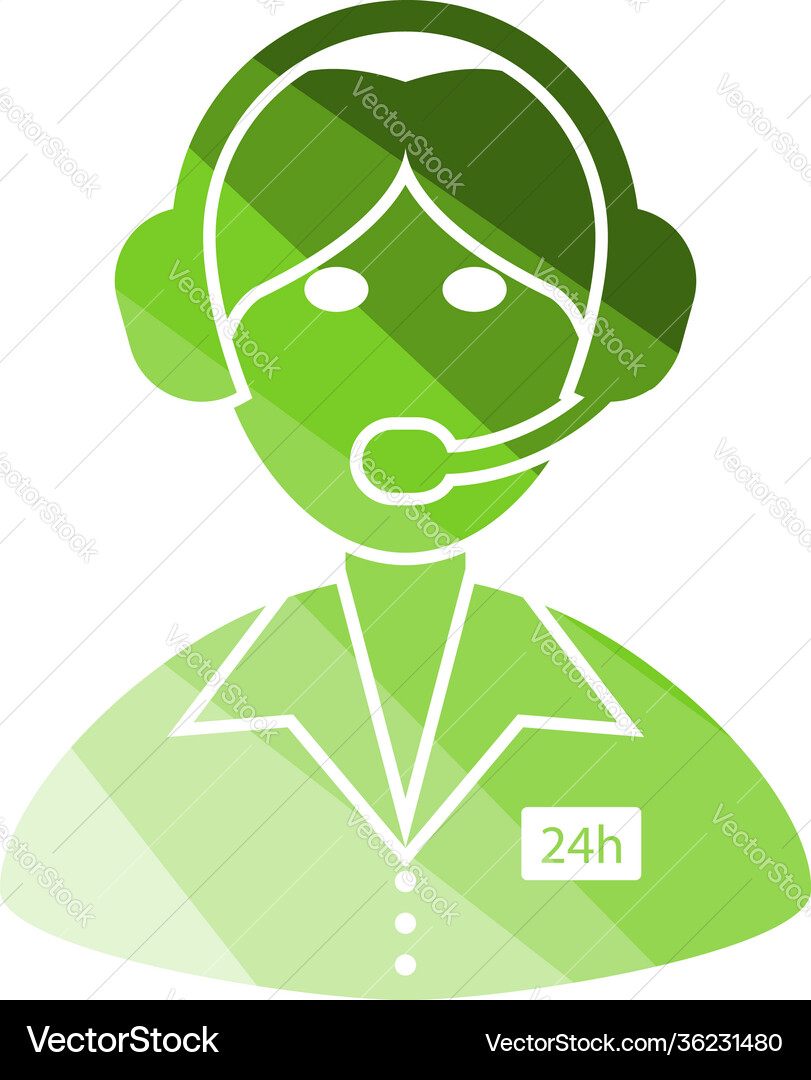 24 hour operator icon Royalty Free Vector Image