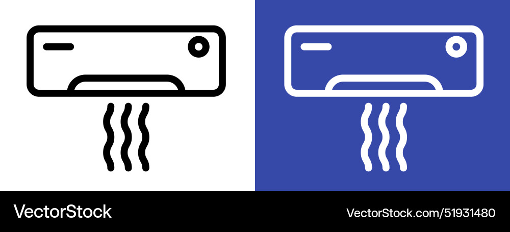 Air conditioner icon highlighting cooling Vector Image