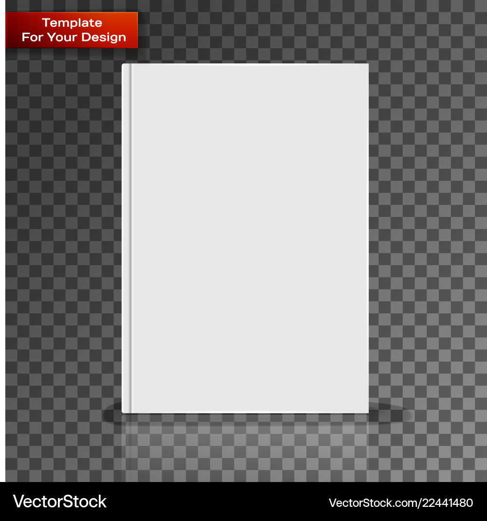 Blank book cover on transparent background Vector Image