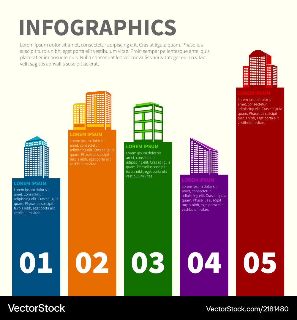 Building infographic set Royalty Free Vector Image