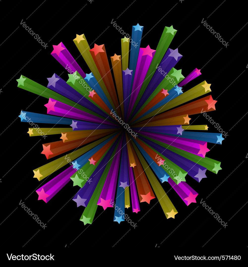 Colorful stars explode Royalty Free Vector Image