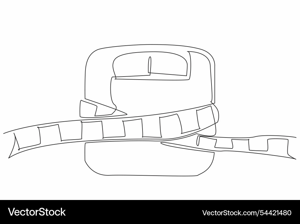 Continuous one line drawing scale tied Royalty Free Vector