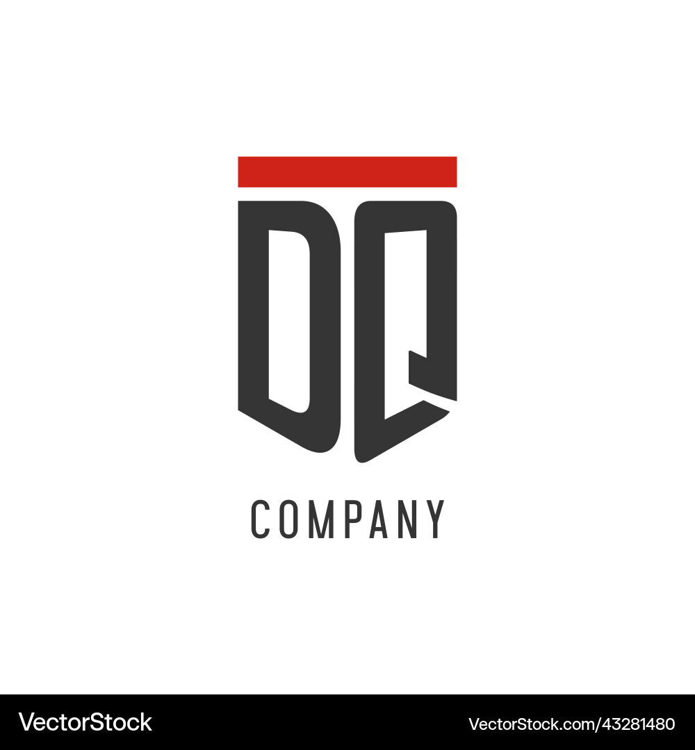 Dq initial esport logo with simple shield design Vector Image
