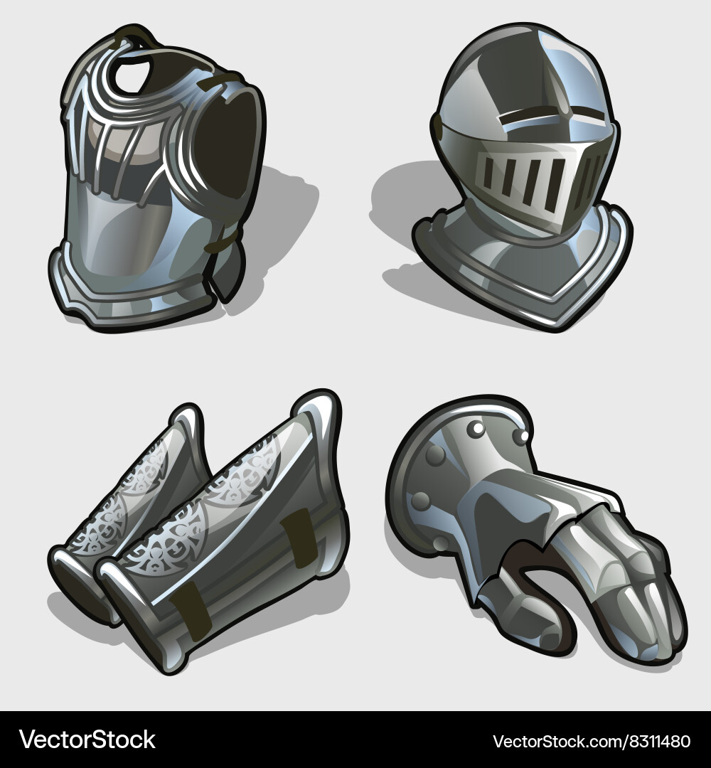 Four elements of knights armor Royalty Free Vector Image