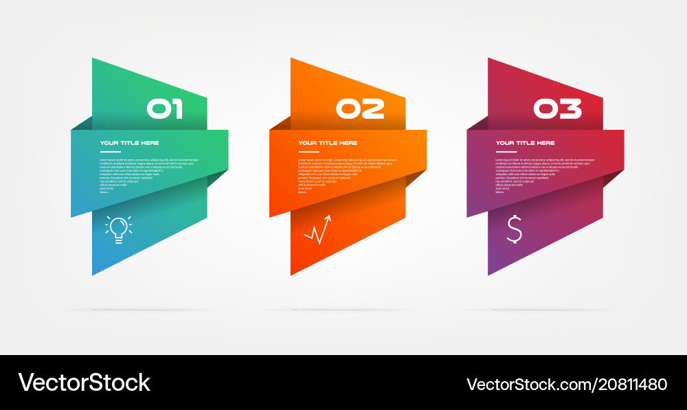 Gradient infographics step by element Royalty Free Vector
