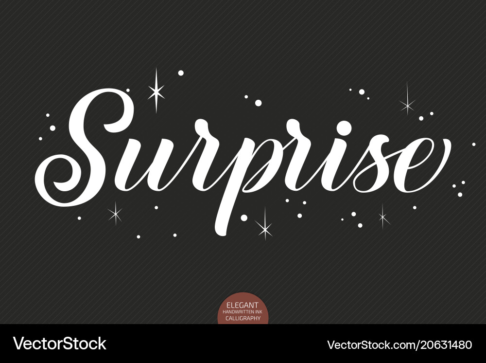 Hand drawn lettering - surprise decorated Vector Image