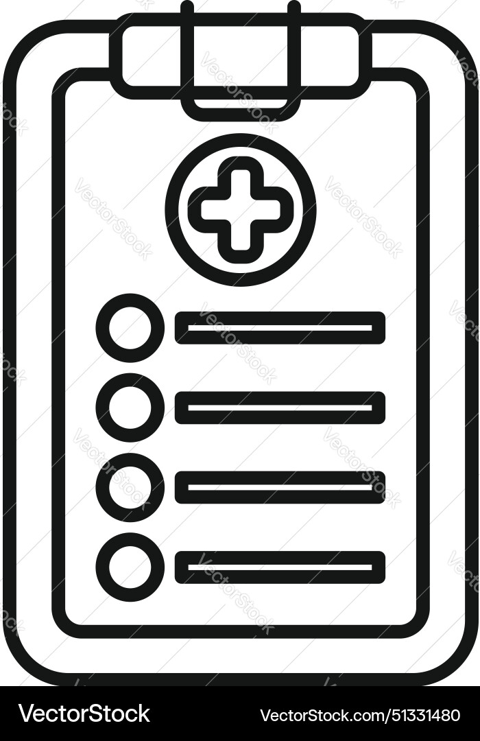 Medical clipboard icon line art Royalty Free Vector Image