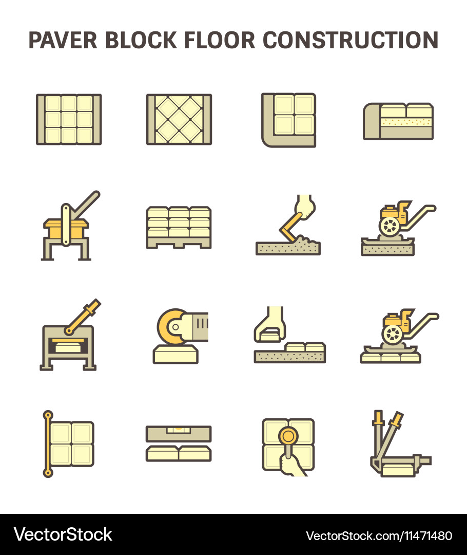 Paver block work Royalty Free Vector Image - VectorStock