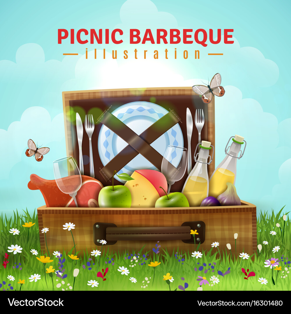 Picnic barbecue Royalty Free Vector Image - VectorStock